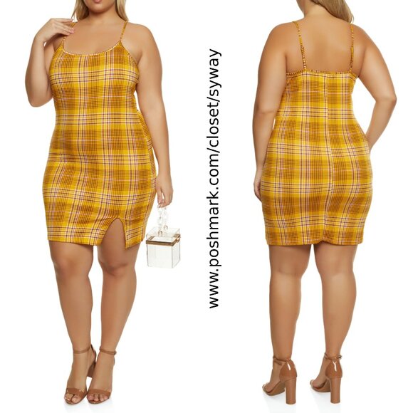 Jolie & Joy by FCT With Love | Dresses | Jolie Joy Yellow Plaid Tank Mini Clueless Dress | Poshmark